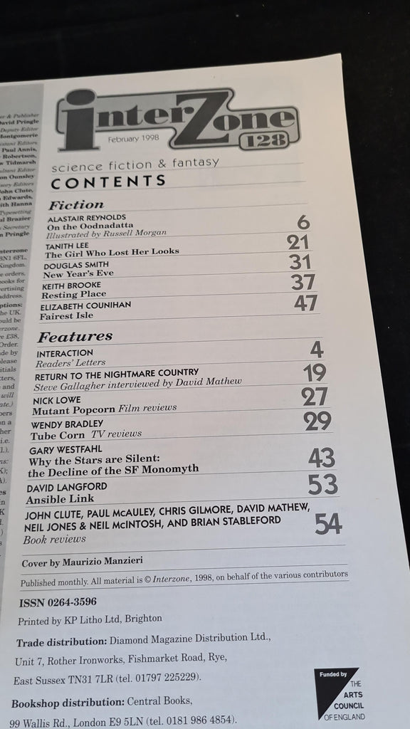 David Pringle - Interzone, Number 128 February 1998 – Richard Dalby's Library