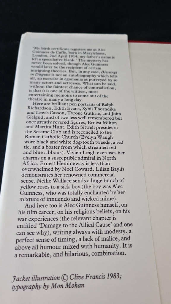 Alec Guinness - Blessings in Disguise, Hamish Hamilton, 1985, First Ed – Richard Dalby's Library