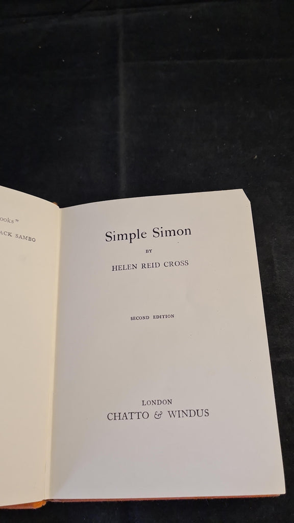 Helen Reid Cross - Simple Simon (Who Met a Pieman), Chatto & Windus, S – Richard Dalby's Library