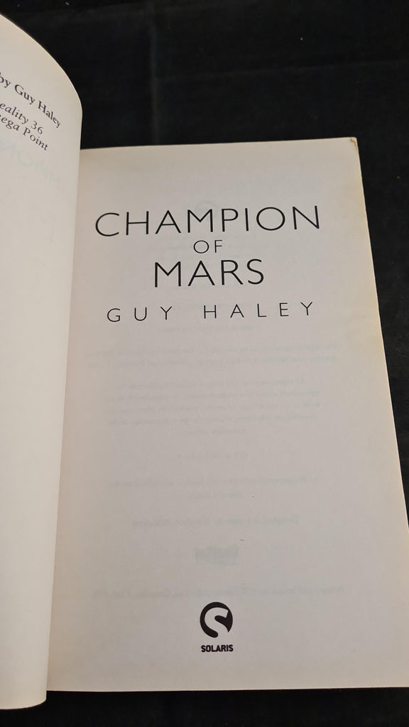 Guy Haley - Champion of Mars, Solaris, 2012, Paperbacks – Richard Dalby's Library