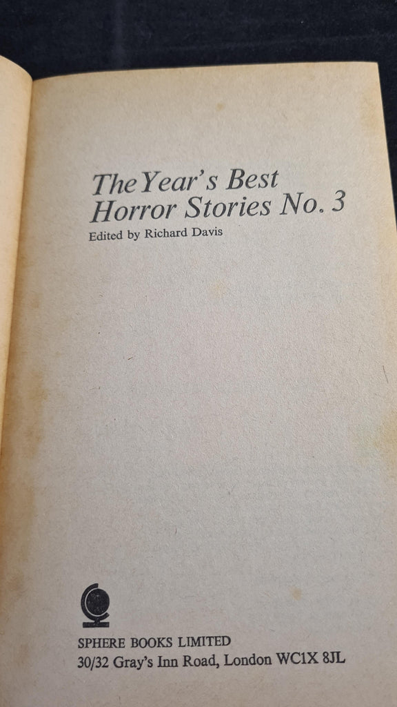 Richard Davis - The Year's Best Horror Stories Number 3, Sphere, 1973, – Richard Dalby's Library