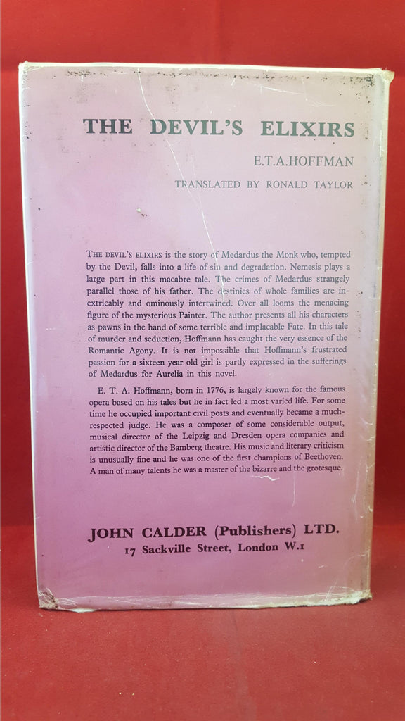 E T A Hoffmann - The Devil's Elixirs, John Calder, 1963 – Richard Dalby's Library