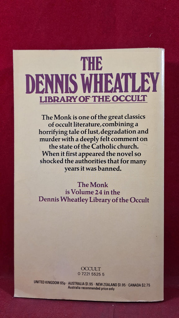 Matthew Lewis - The Monk, Sphere Books, 1974, Paperbacks – Richard Dalby's Library