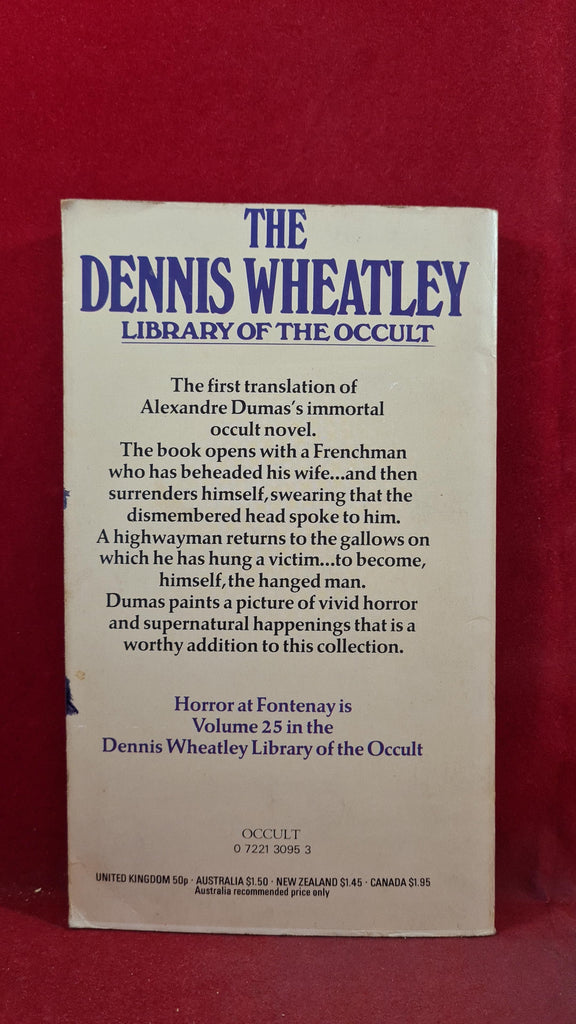 Alexandre Dumas - Horror At Fontenay, Sphere Books, 1975, Paperbacks – Richard Dalby's Library