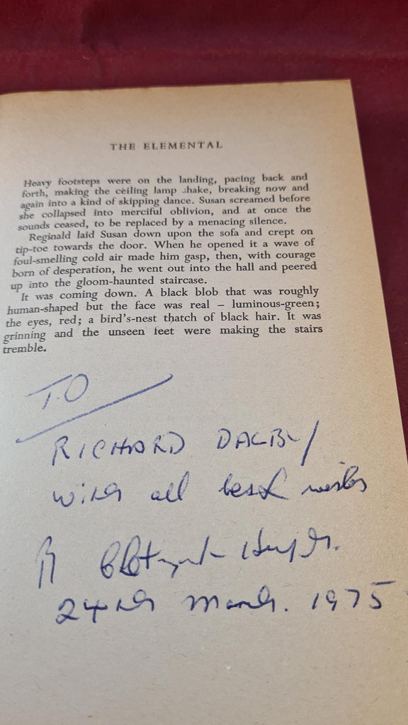 R Chetwynd-Hayes - The Elemental, Fontana, 1974, Inscribed, Signed, Pa – Richard Dalby's Library
