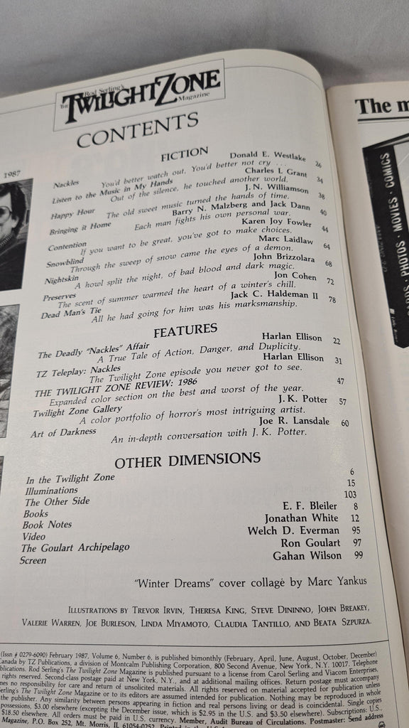 Rod Serling's - The Twilight Zone Magazine, February 1987 – Richard ...