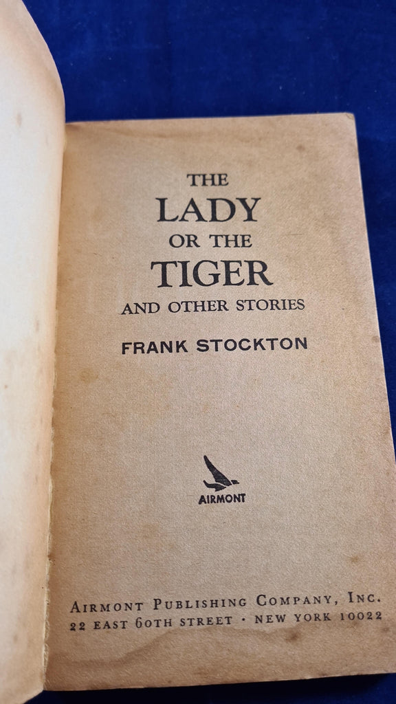 Frank Stockton - The Lady or the Tiger & other stories, Airmont, 1968 ...