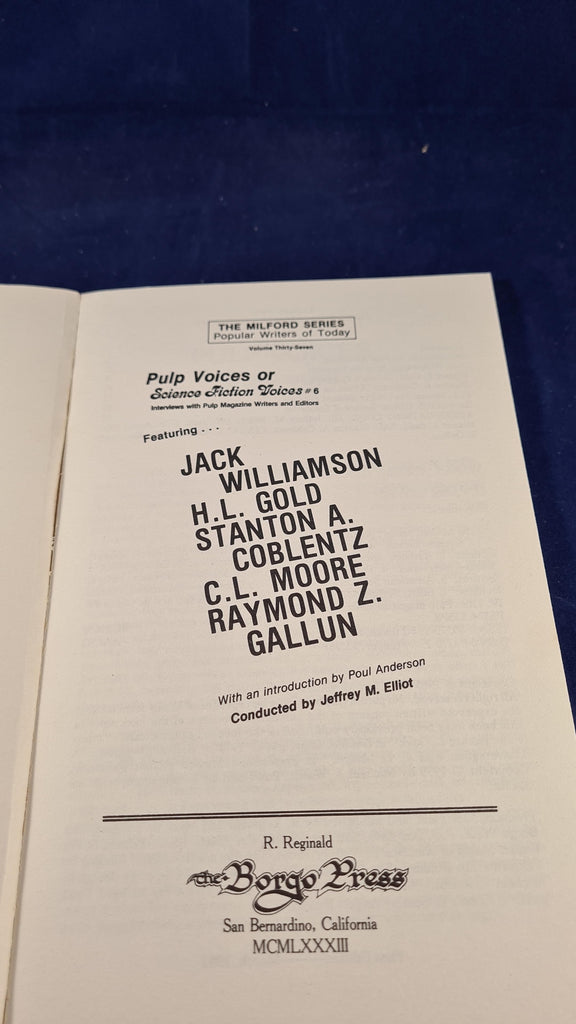 Jeffrey M Elliot - Pulp Voices or Science Fiction Voices Number 6 1983 – Richard Dalby's Library