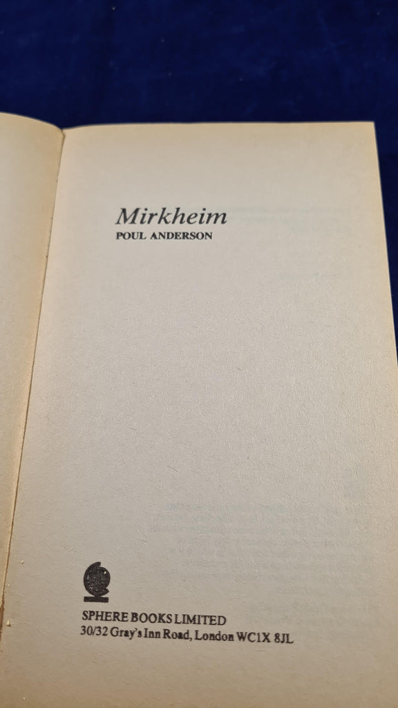 Poul Anderson - Mirkheim, Sphere, 1983, Paperbacks – Richard Dalby's Library