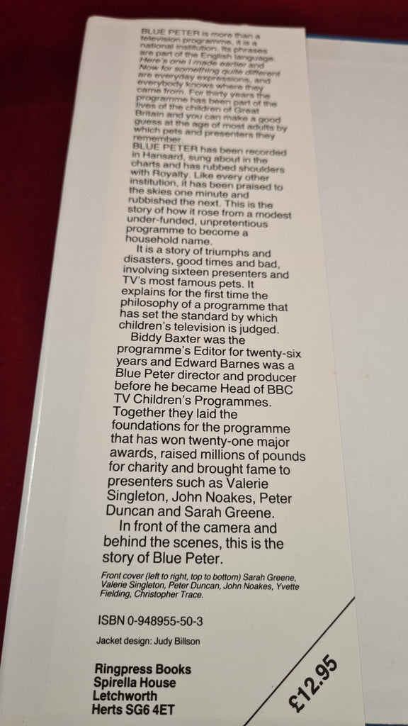 Biddy Baxter & Edward Barnes - Blue Peter The Inside Story, Ringpress ...