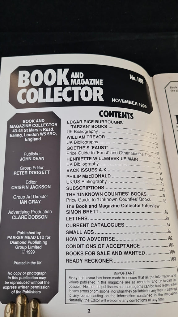 Book & Magazine Collector Number 188 November 1999 – Richard Dalby's ...