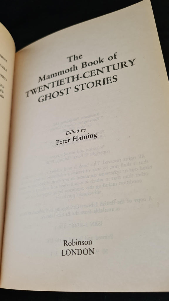 Peter Haining -Mammoth Book of 20th Century Ghost Stories, Robinson, 1 ...