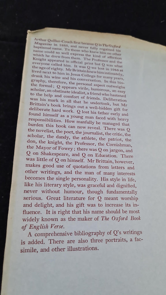 F Brittain - Arthur Quiller-Couch, Cambridge University Press, 1947 ...