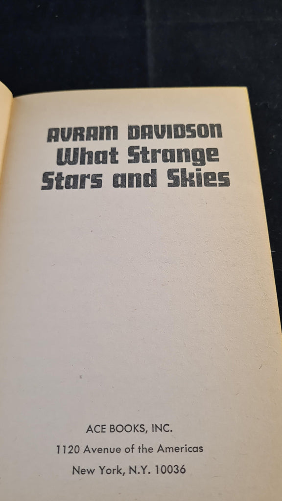Avram Davidson - What Strange Stars and Skies, Ace Books, 1965, First ...