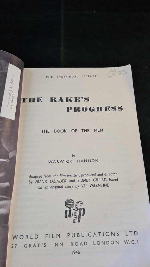 Warwick Mannon - The Rake's Progress, World Film Publications, 1946, P ...