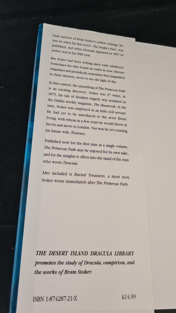 Bram Stoker - The Primrose Path, Desert Island Books, 1999 – Richard ...