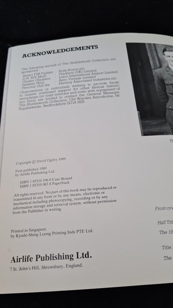 David Ogilvy - Shuttleworth, The Historic Aeroplanes, Airlife, 1989 ...