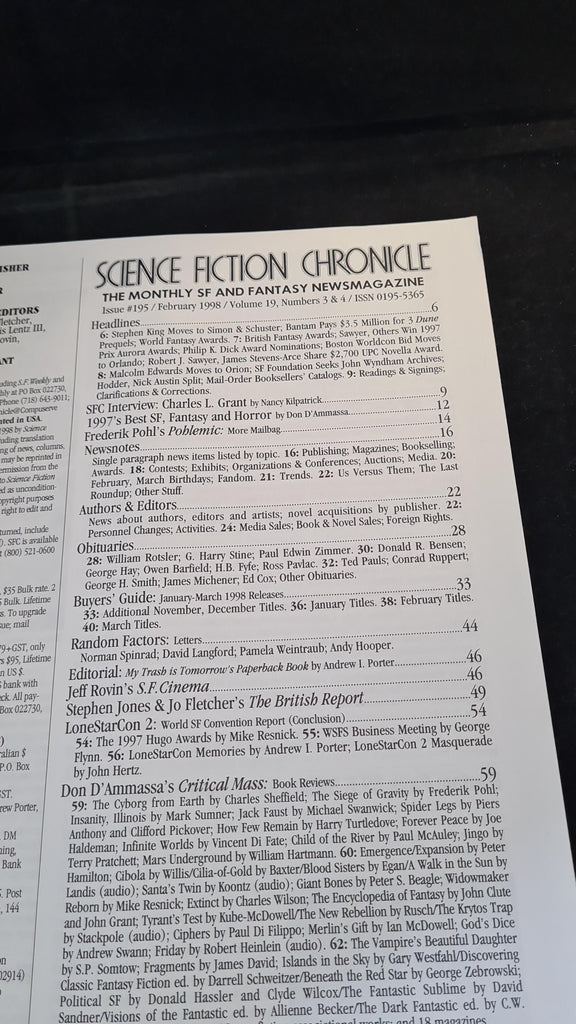 Science Fiction Chronicle February 1998 Issue 195 – Richard Dalby's Library