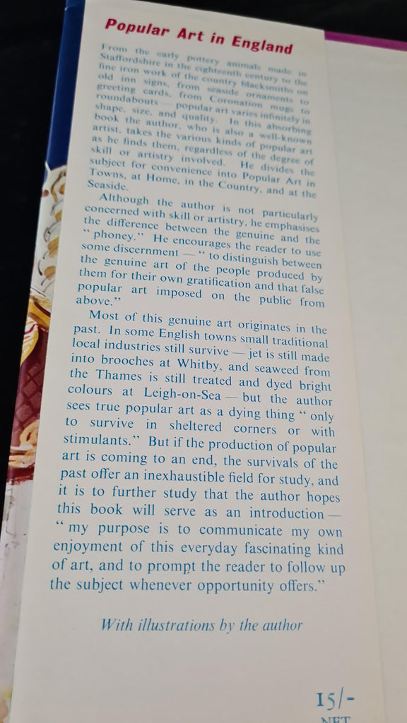 Geoffrey S Fletcher - Popular Art in England, George Harrap, 1962, Fir ...