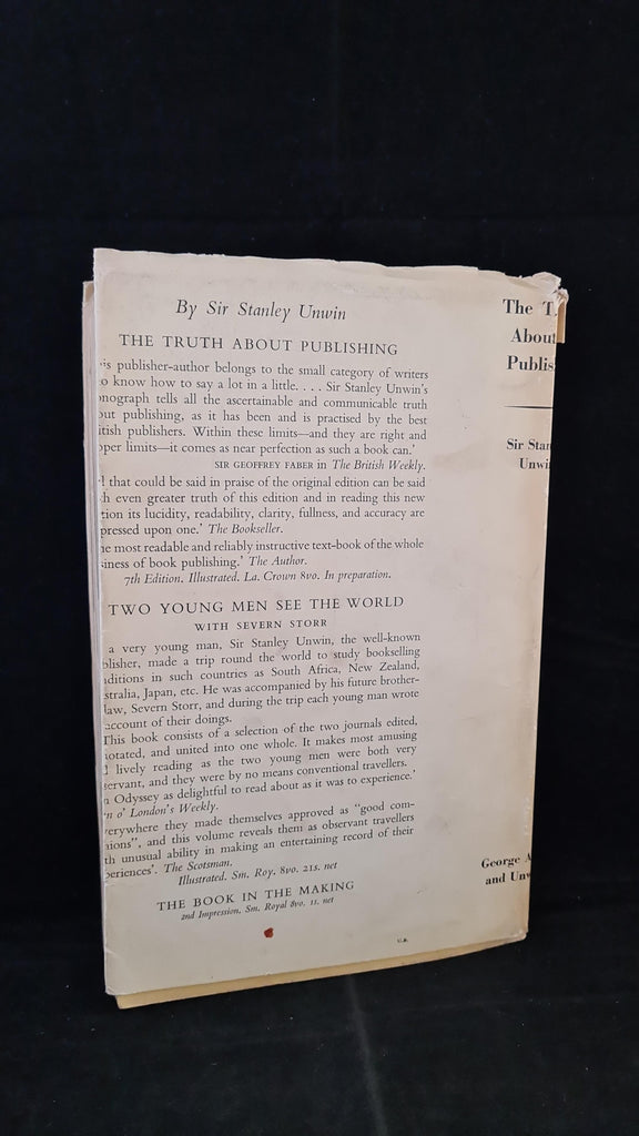 Stanley Unwin - The Truth About A Publisher, George Allen, 1960, Proof ...