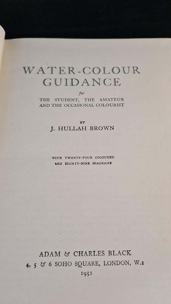 J Hullah Brown - Water-Colour Guidance, Adam & Charles Black, 1951 ...