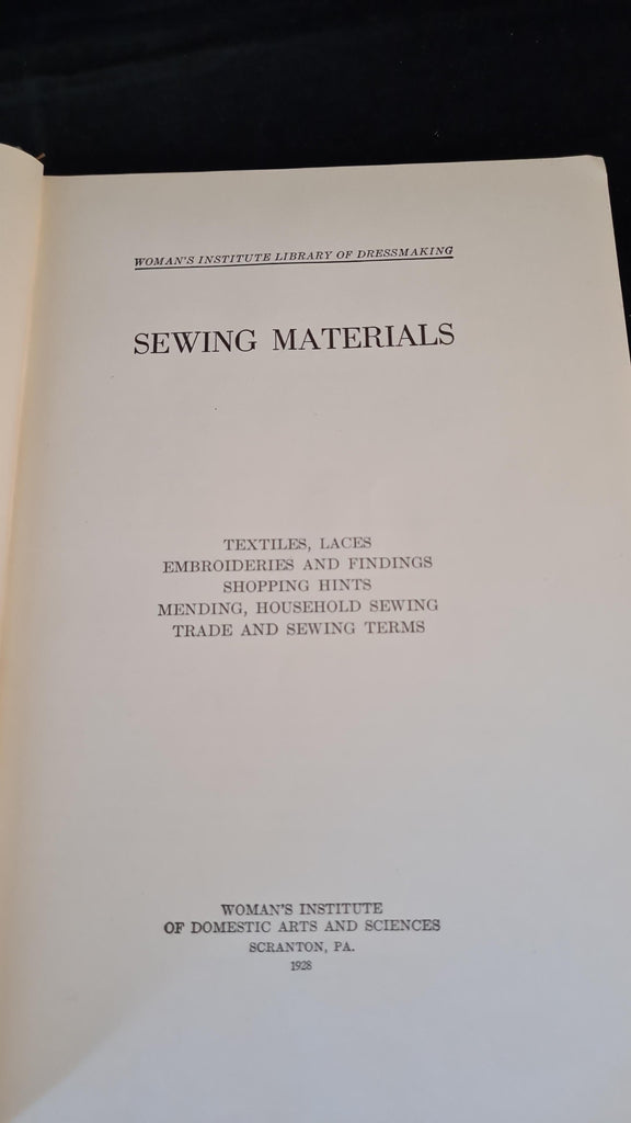 Woman's Institute Library of Dressmaking- Sewing Materials & Harmony i ...