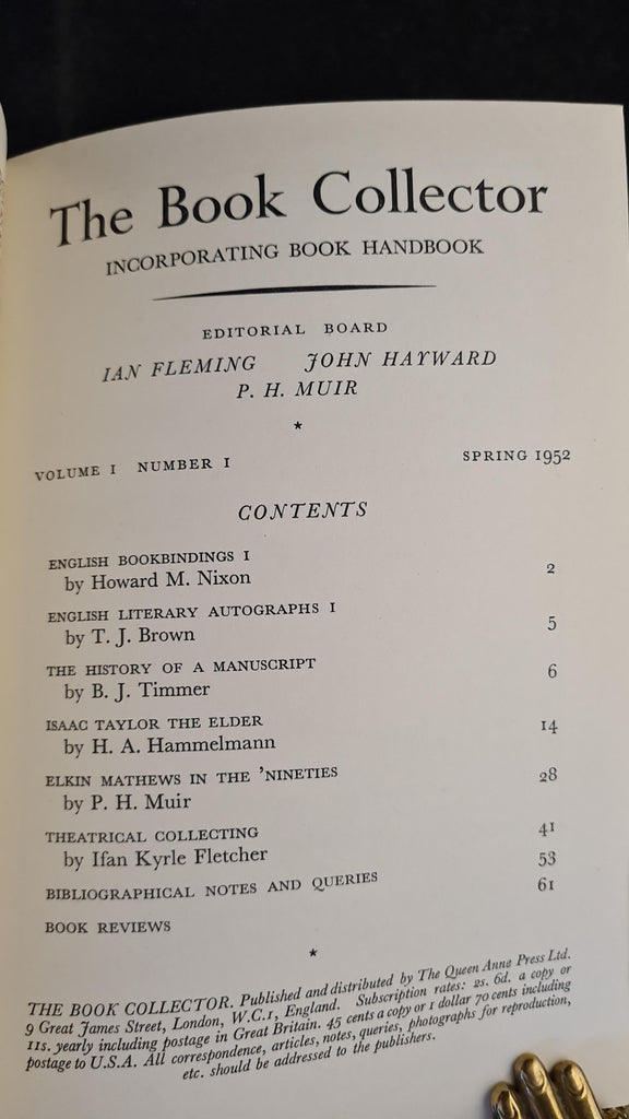 The Book Collector Volume 1 Number 1 Spring 1952 – Richard Dalby's Library