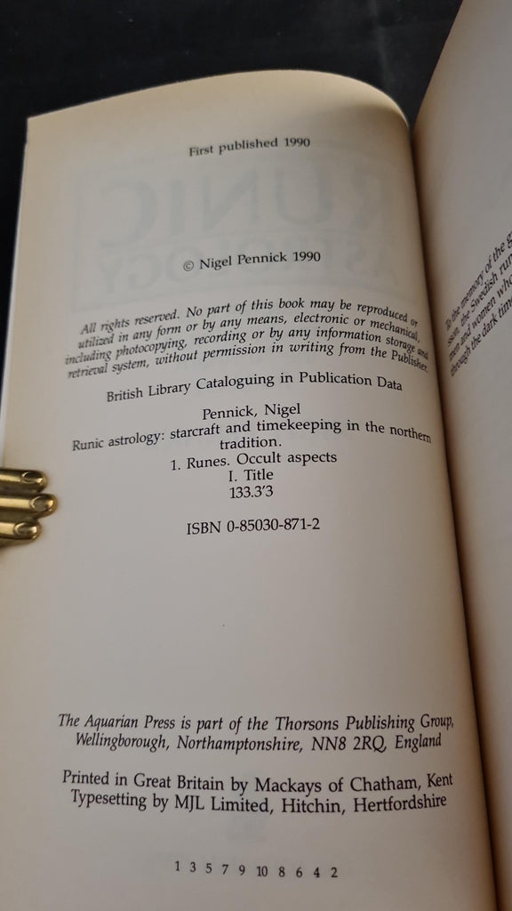 Nigel Pennick - Runic Astrology, Aquarian Press, 1990, Paperbacks ...
