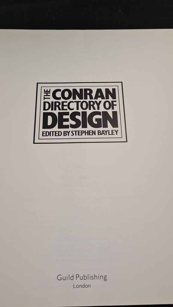 Stephen Bayley - The Conran Directory of Design, Guild Publishing, 198 ...