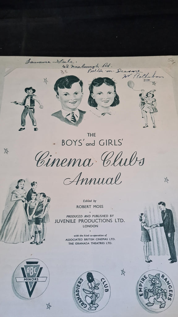 Robert Moss - Boys & Girls Cinema Clubs Annual, Juvenile Productions ...