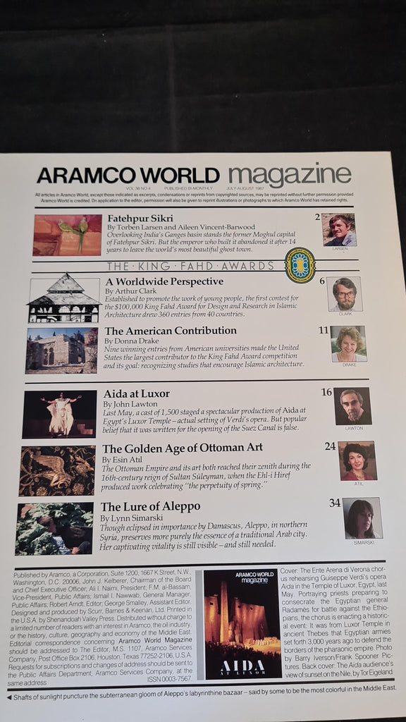 Aramco World Magazine - Aida at Luxor, Volume 38 Number 4 July-August ...