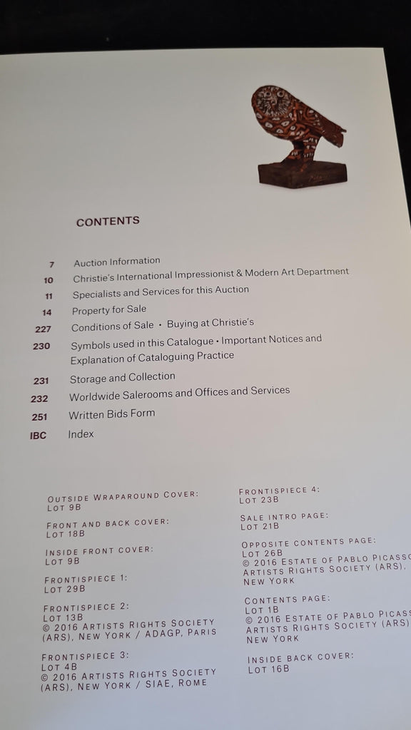 Christie's 16 November 2016, Impressionist & Modern Art, New York ...