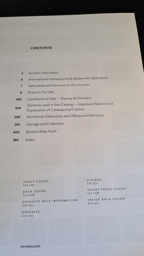 Christie's 13 May 2016, Impressionist & Modern Art Works on Paper, New ...