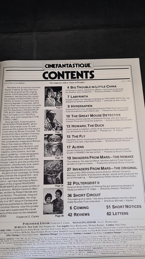 Cinefantastique Volume 16 Number 3 July 1986 – Richard Dalby's Library