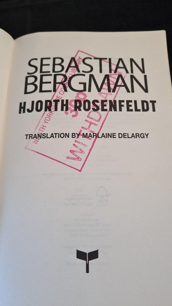Hjorth Rosenfeldt - Sebastian Bergman, Trapdoor, 2012, Paperbacks ...