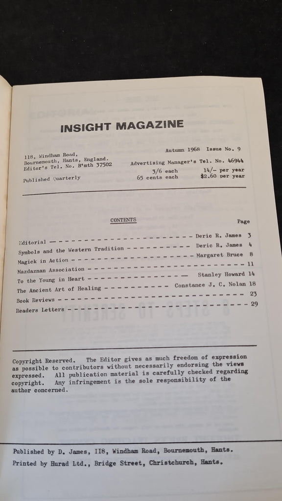 Insight Magazines Number 9 1968, Number 10, 1969, 13 & 14 no date ...