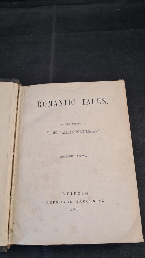 Dinah Craik - Romantic Tales & Mistress & Maid, Tauchnitz Copyright Ed ...