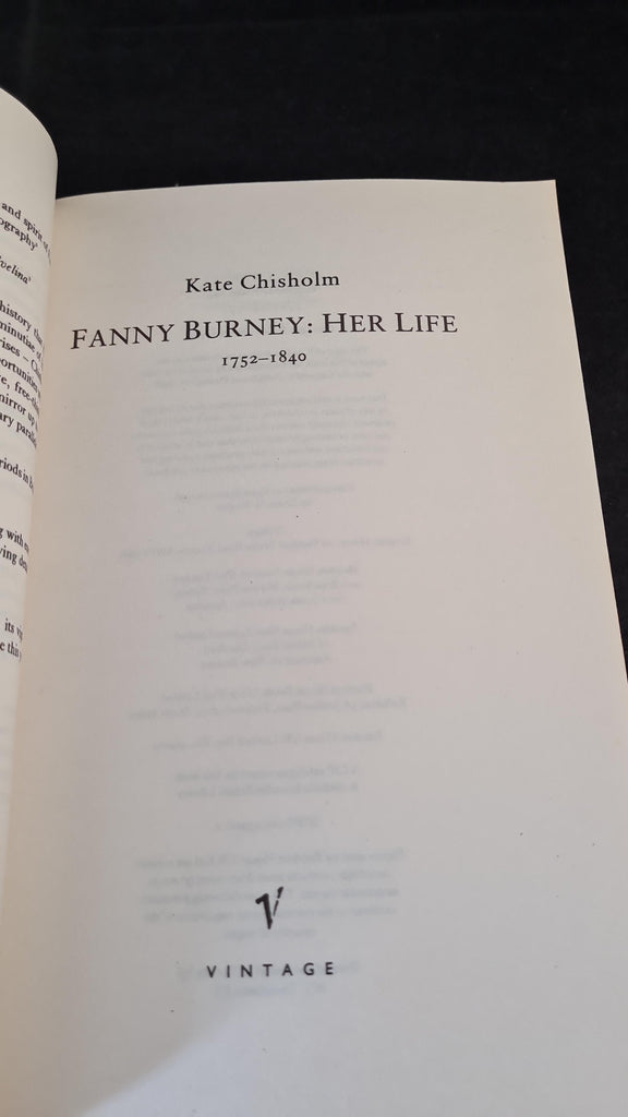 Kate Chisholm - Fanny Burney: Her Life, Vintage Books, 1999, Paperback ...