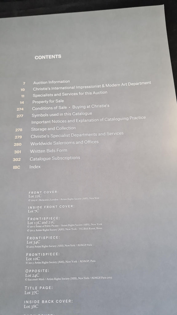 Christie's 12 November 2015, Impressionist & Modern Art, New York ...