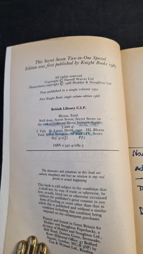Enid Blyton - Secret Seven, Knight Books, 1987, Paperbacks – Richard ...