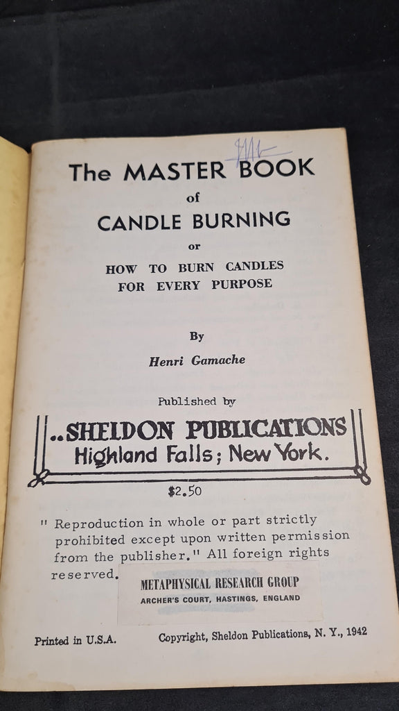 Henri Gamache - The Master Book of Candle Burning, Sheldon Publishing ...