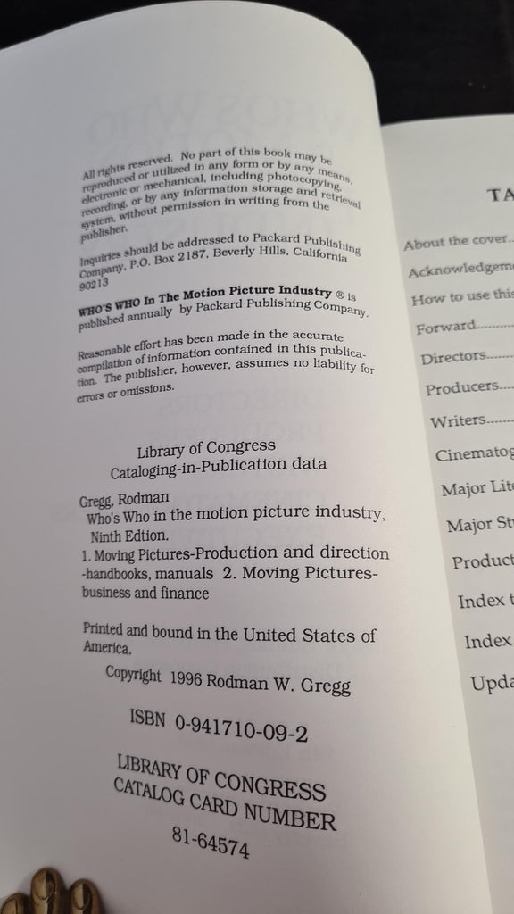 Rodman Gregg - Who's Who in the Motion Picture Industry, Packard House ...