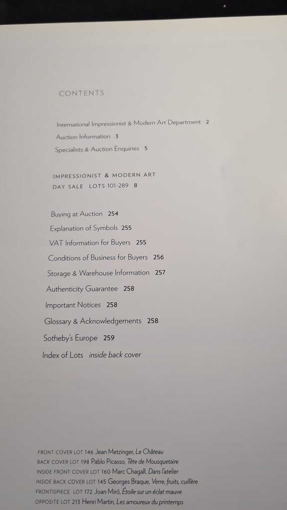 Sotheby's 4 February 2010, Impressionist & Modern Art, London – Richard ...