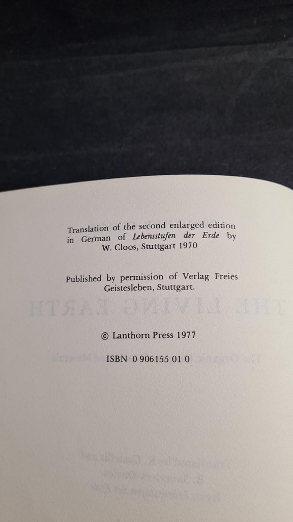 Walther Cloos - The Living Earth, Lanthorne Press, 1977 – Richard Dalby ...
