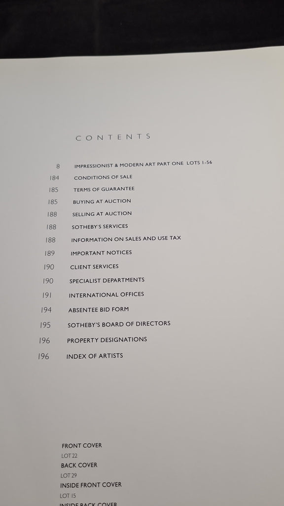 Sotheby's 3 May 2006, Impressionist & Modern Art, New York – Richard ...