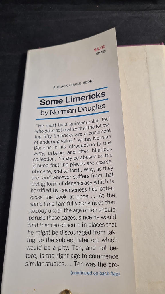 Norman Douglas - Some Limericks, Grove Press, 1967 – Richard Dalby's ...