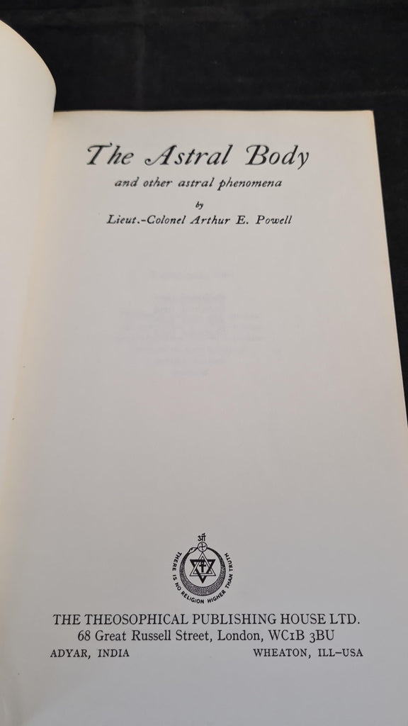 Arthur E Powell - The Astral Body, Theosophical Publishing, 1972 ...