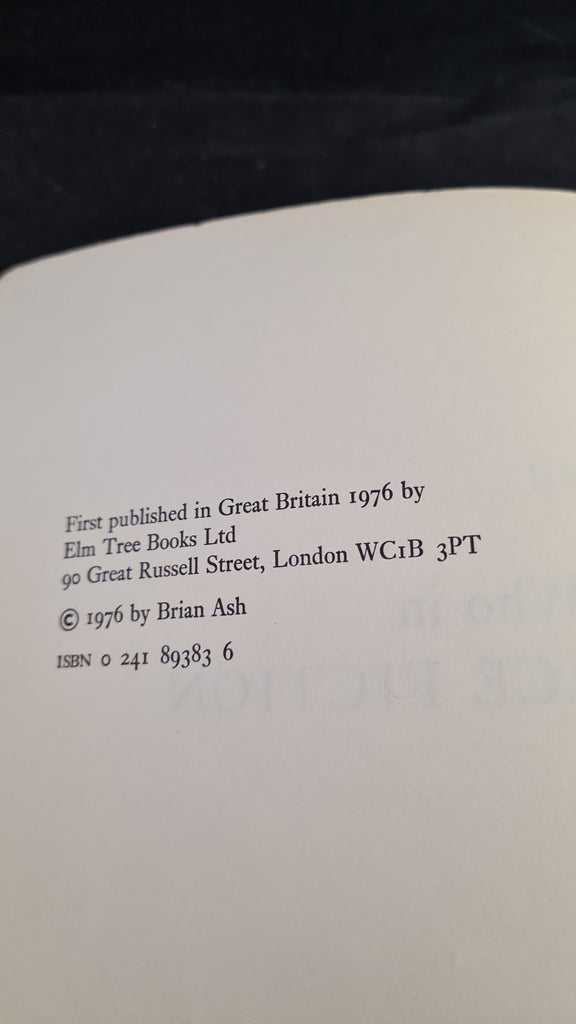 Brian Ash - Who's Who in Science Fiction, Elm Tree Books, 1976, First ...