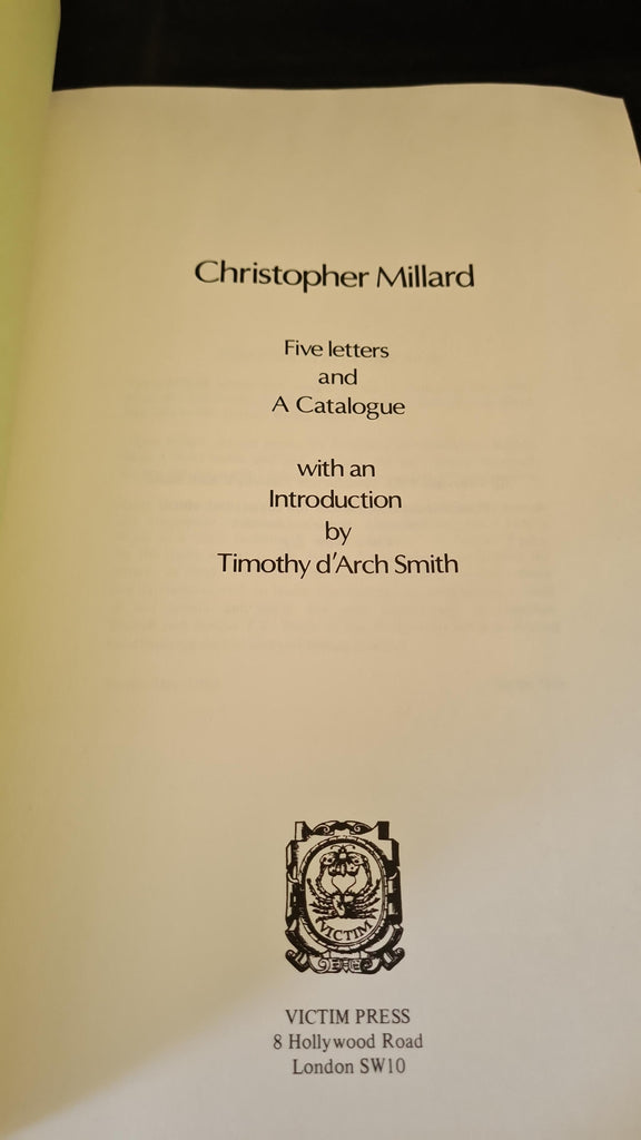 Christopher Millard - Five letters and A Catalogue, Victim Press, 1983 ...