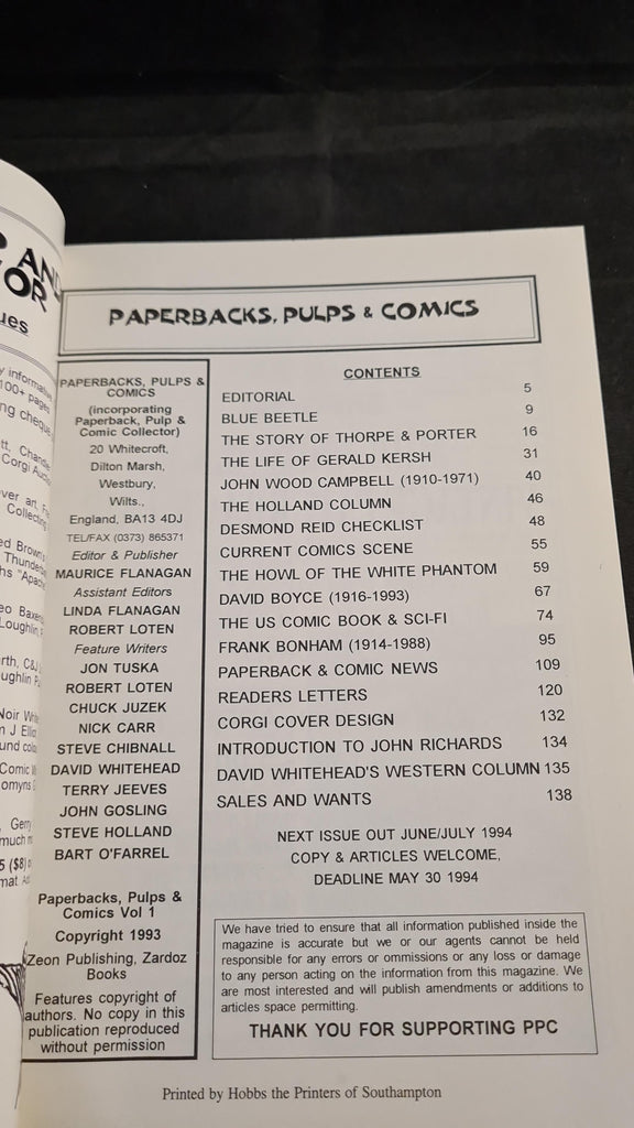 Paperbacks Pulps & Comics Volume 1 1993 – Richard Dalby's Library